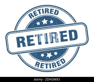 retired stamp. retired round sign. label on transparent background ...