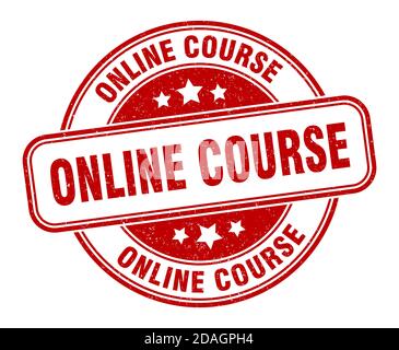 online course stamp. online course sign. round grunge label Stock ...