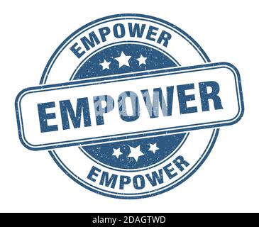 empower stamp. empower round sign. label on transparent background ...