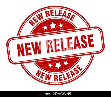 new release stamp. new release round sign. label on transparent ...