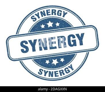 synergy stamp. synergy round sign. label on transparent background ...