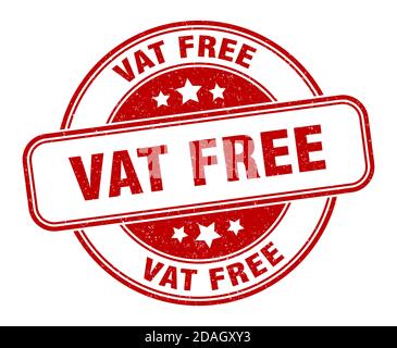 vat free stamp. vat free round sign. label on transparent background ...