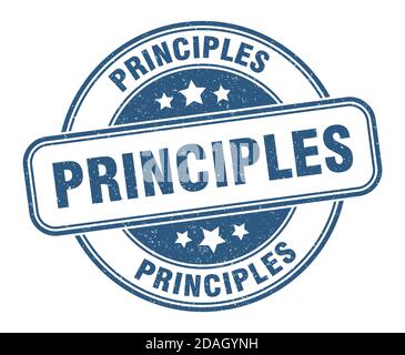 principles stamp. principles round sign. label on transparent ...