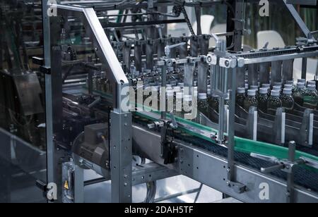 Bundle shrink packaging wrapping machine in food industry Stock Photo ...