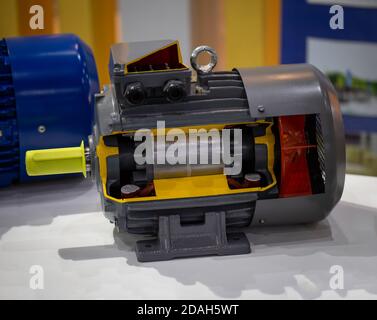 Cross section of Industrial electric motor. Electric motor parts and ...