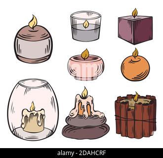 Small candle set color collection Stock Vector Image & Art - Alamy