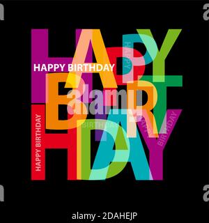Vector happy birthday. Broken text Stock Vector Image & Art - Alamy