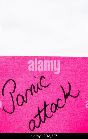 Writing Panic attack on memo post reminder. Text Panic attack on sticky ...