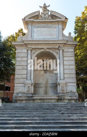 Fountain of the Acqua Paola, Piazza Trilussa, Trastevere, Rome, Italy ...