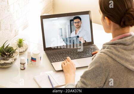 Online Medical Video Conference Or Consultation With Doctor Stock Photo ...