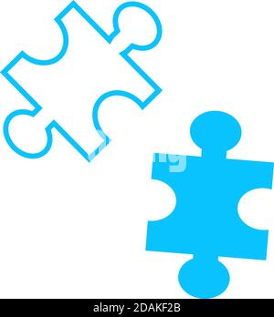 Puzzles. Black symbol on white background. Simple illustration. Flat ...