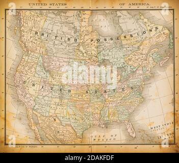 Map of the United States of America in the 1830s, published in 1833 ...