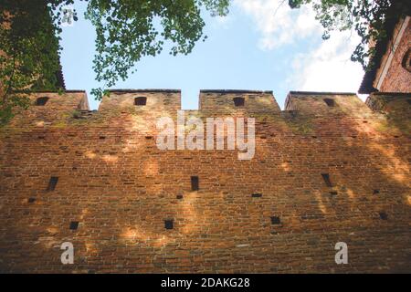 detail of a part of medieval walls made from bricks Stock Photo - Alamy