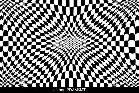 Optical illusion - parallel lines made from black and white pillows ...