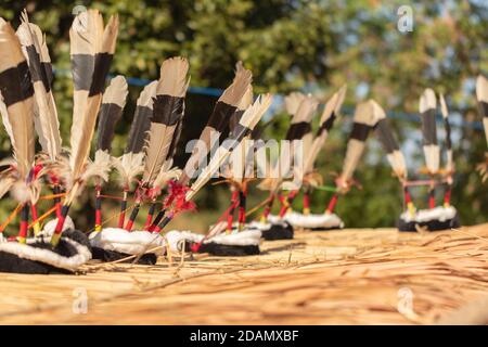 Traditional Naga head gear made of Hornbill feathers Stock Photo - Alamy