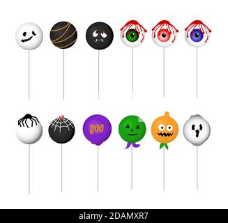 Set of tasty Halloween cookies isolated on white Stock Photo - Alamy