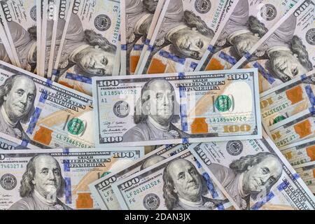 Irvine, California, USA. 9th Nov, 2020. Money dollars are on the table ...