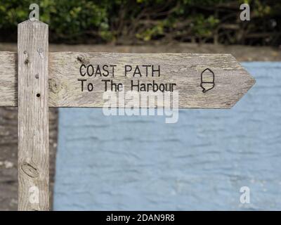 South West Coast Path,acorn,national,trail,sign,signage,at,Lelant ...