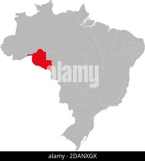 map of Rondonia state of Brazil and location on Brazilian map Stock ...