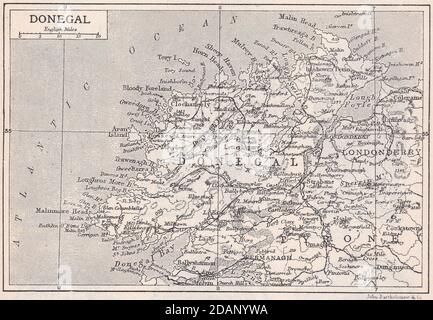 Map of County Donegal Ireland Stock Photo - Alamy