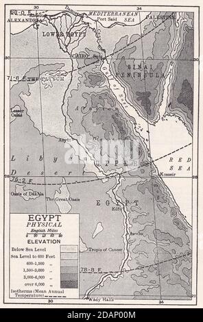 Vintage map of Egypt 1900s Stock Photo - Alamy