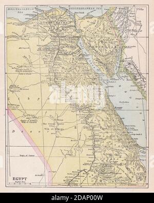 Vintage map of Egypt 1930s Stock Photo - Alamy