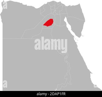 Egypt highlighted on a detailed map, geographic location of Egypt ...