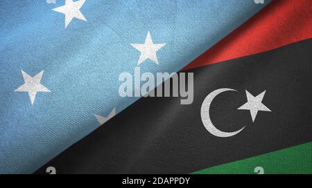 Libya two flags textile cloth, fabric texture Stock Photo - Alamy