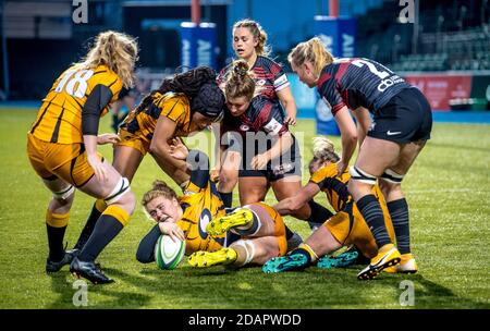 London, UK. 14th Nov, 2020. Sydney Gregson of Saracens during the ...