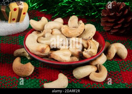 Cashew nut traditional Christmas food. Christmas Party Decoration Stock ...