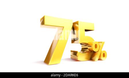 75% Golden symbol , 3D render Stock Photo - Alamy