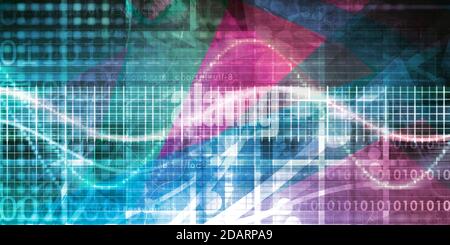 Science Background With Glowing Techno Lines Art Stock Photo - Alamy