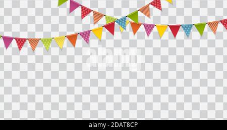 Party Flags on Transparent Background Vector Illustration Stock Vector ...