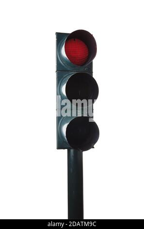car waiting at when red light shows wait here sign under temporary ...