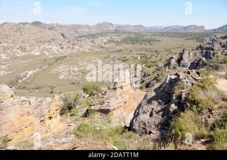 Savannah in the Isalo National Park, Madagascar, Indian Ocean Stock ...