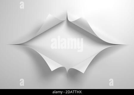 paper with the curled corner, 3d rendering Stock Photo - Alamy