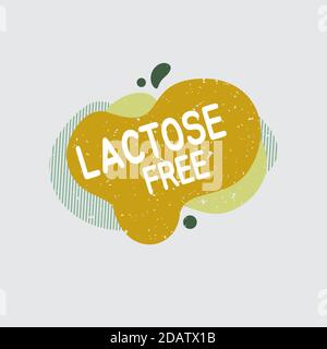 Lactose free label or sticker, lactase deficiency mark, sign, logo ...
