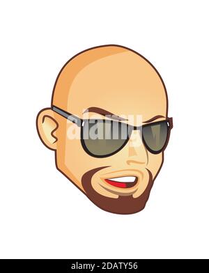 Cool guy head wearing sunglass design illustration vector eps format ...