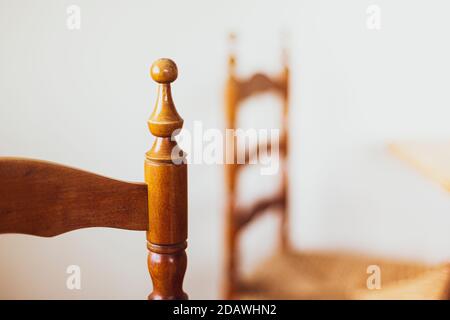 wooden and straw Súgán Irish chairs in kitchen Stock Photo - Alamy