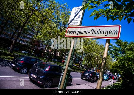 Illustration shows the name of the Auderghem - Oudergem municipality on ...