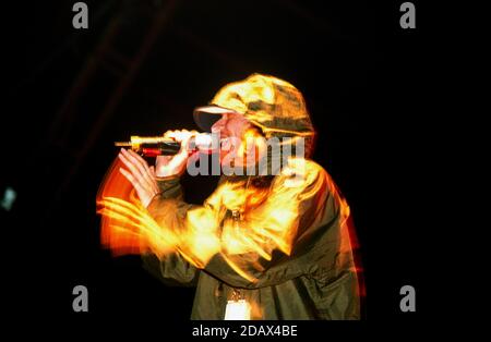Neil Barnes of Leftfield performing at The Homelands Festival 2000 ...