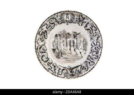 Antique decorative plate with the Napoleonic Wars picture. (1803–1815 ...