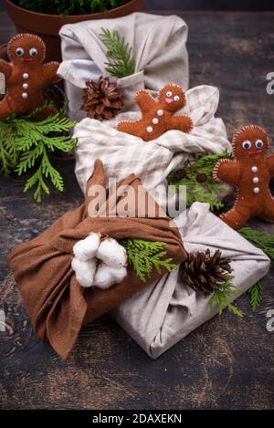 Gift packaging zero waste. Eco-friendly notebook, recycled paper ...