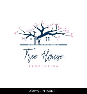 Tree Logo design abstract negative space style vector template. Eco ...