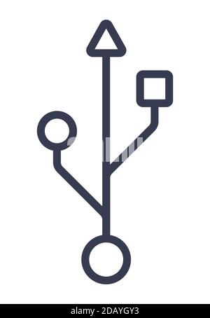 universal port sign vector icon Linear icon. Editable stroke line Stock ...