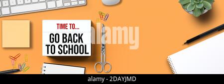 Lesson time lightbox message on a bright yellow background Stock Photo ...