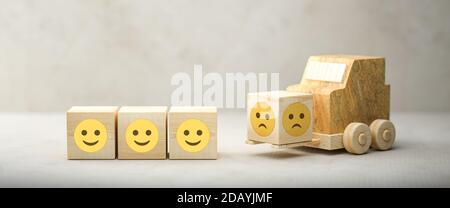 Feedback and motivation concept: Smiley Illustration at the working ...