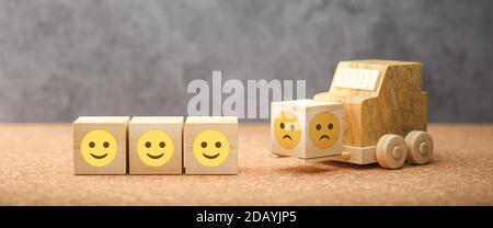 Feedback and motivation concept: Smiley Illustration at the working ...