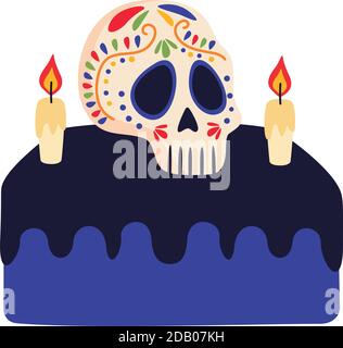 Dia de los muertos, painted skull with ornaments Stock Vector Image ...