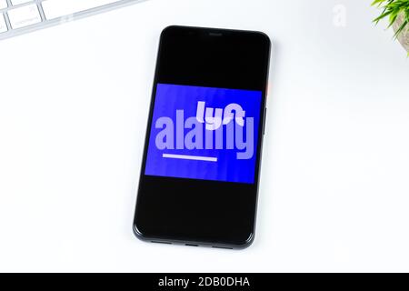 Lyft Direct, powered by Payfare app logo on a smartphone screen Stock ...